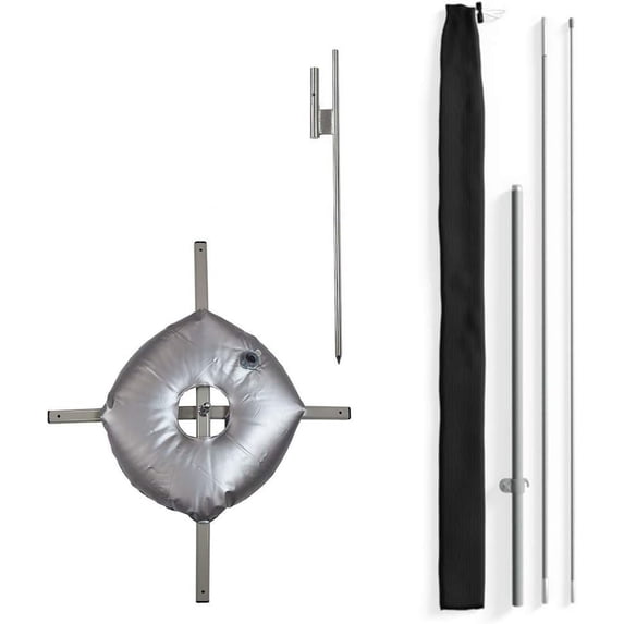 GraceHome-US Small Flag Pole Kit – Flag Pole Set Includes (3) Pole ...