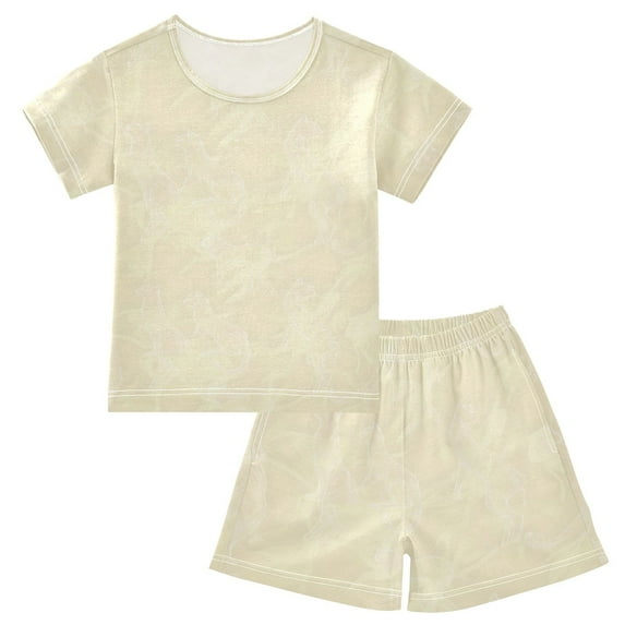 Graceful Cat Silhouettes Summer Pajama Set Soft Cotton Short Sleeve ...