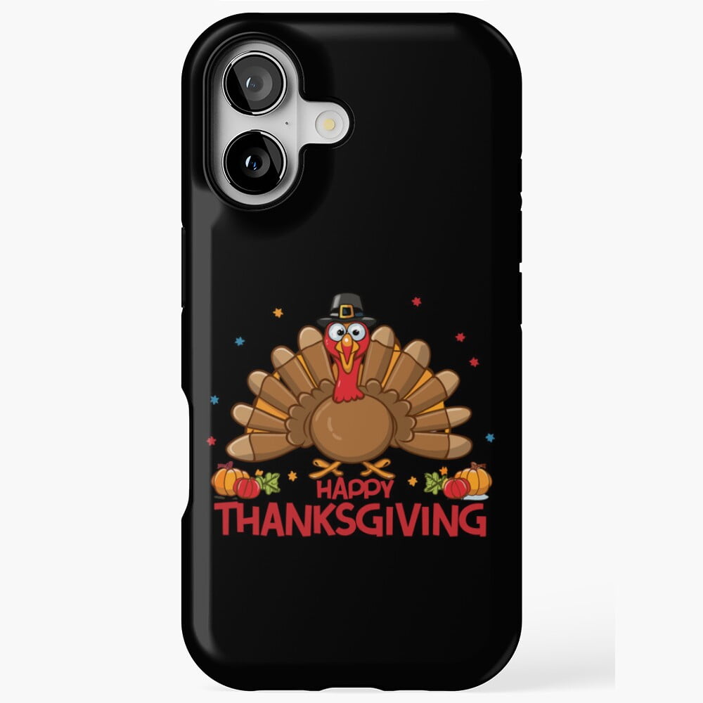 Graceful Cheerful Turkey Thanksgiving Greeting Case for iPhone 17 to 11 ...