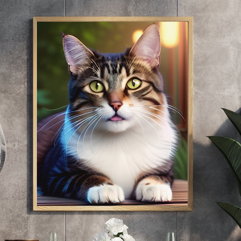 Graceful Glamour - Cat Portrait Canvas Wall Art - Walmart.com