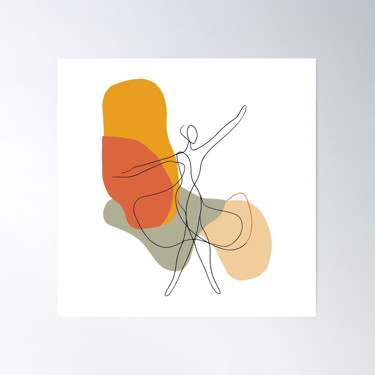 Graceful Minimalist Dance Art - Modern Line Drawing, Contemporary Wall ...