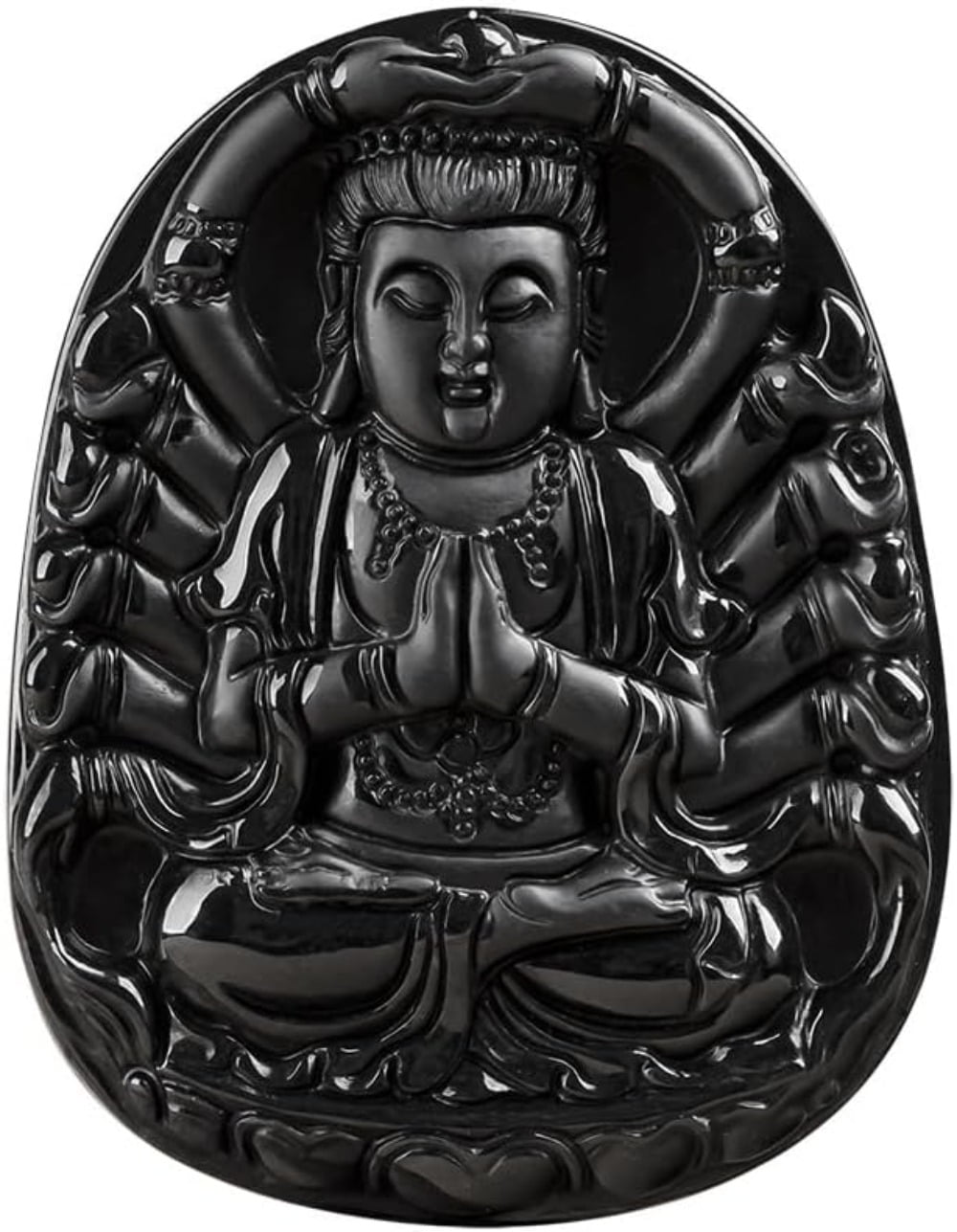 Graceful Natural Ink Jade Guanyin Necklace with Bodhisattva Buddha Pendant - A Serene Blessing ...