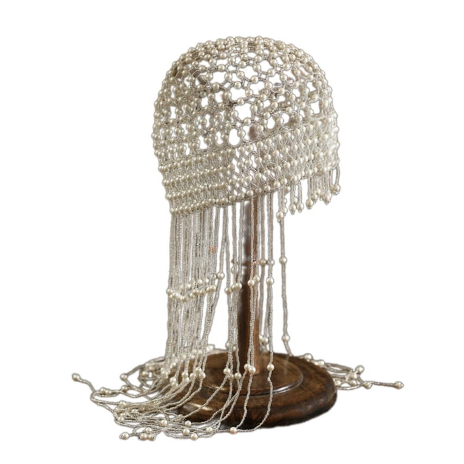 Graceful Pearls Beaded Headpiece Unique Adjustable Headwear Fashionable ...