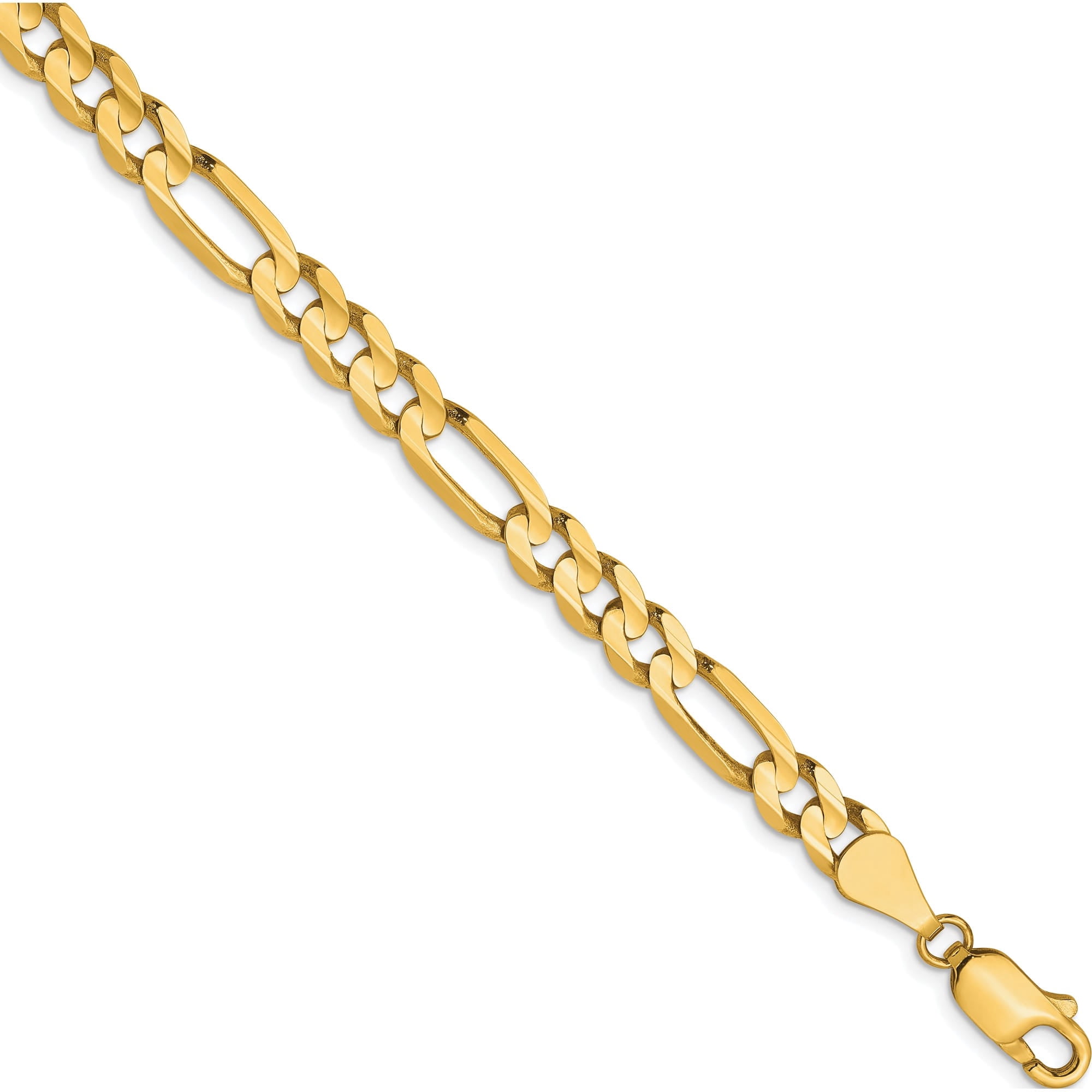 Graceful Sleek Radiant 10K 5.25mm Concave Figaro Chain Enchanting ...