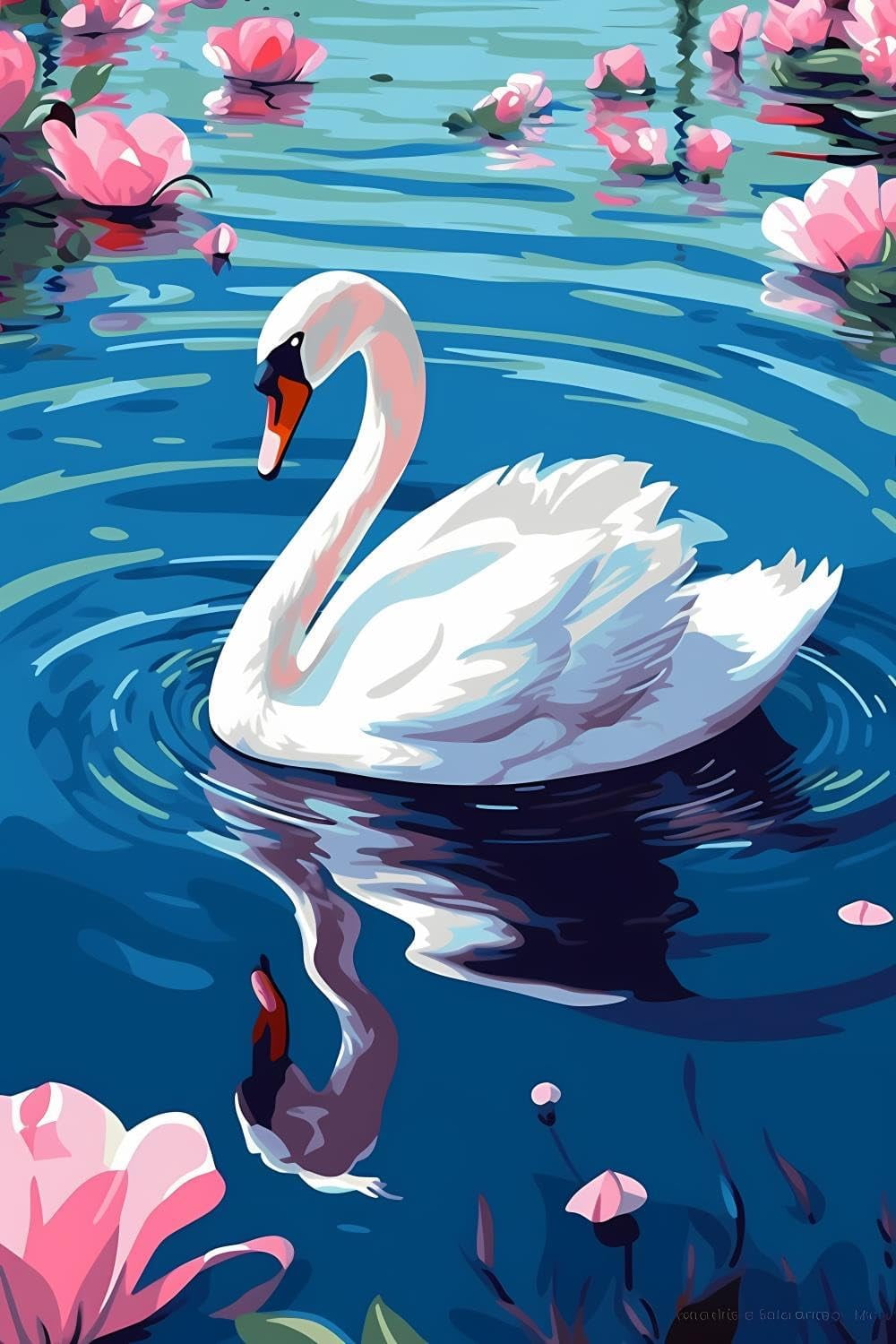 Graceful Swan Glides On The Water 500 Piece Creative Fun Jigsaw Puzzle ...