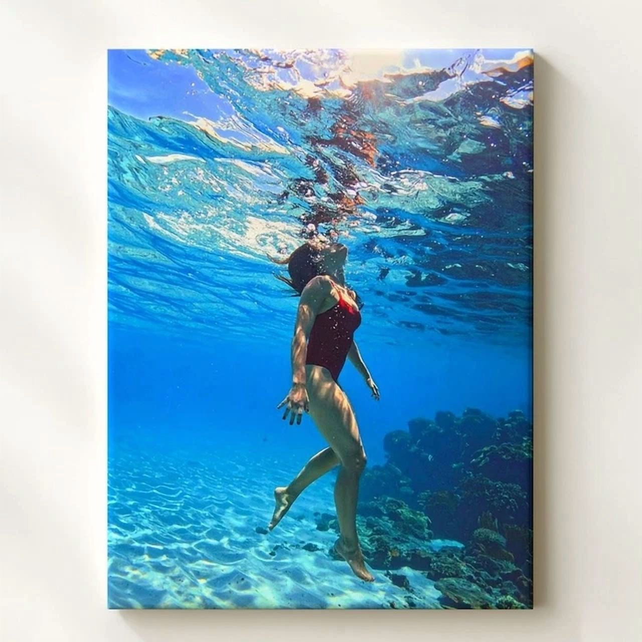 Graceful Underwater Swim Posterserene Ocean Photography Wall Art Home ...