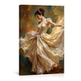 Graceful Woman In Golden Gown Dancing Elegant Figurative Timeless ...