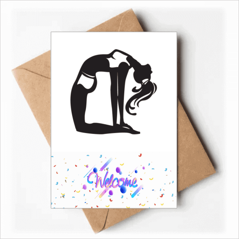 Graceful Yoga Girl Stretching Keep Healthy Welcome Back Greeting Cards ...