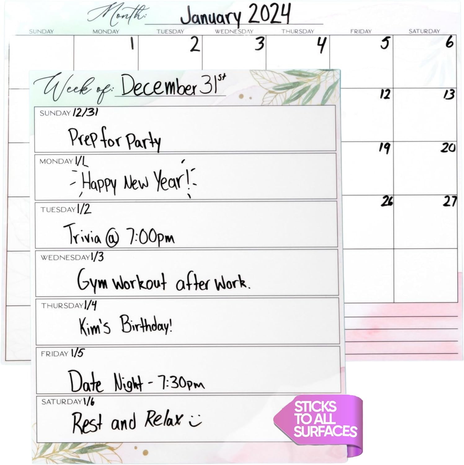 Graceful by Design Dry Erase Calendar for Wall Monthly Calendar ...