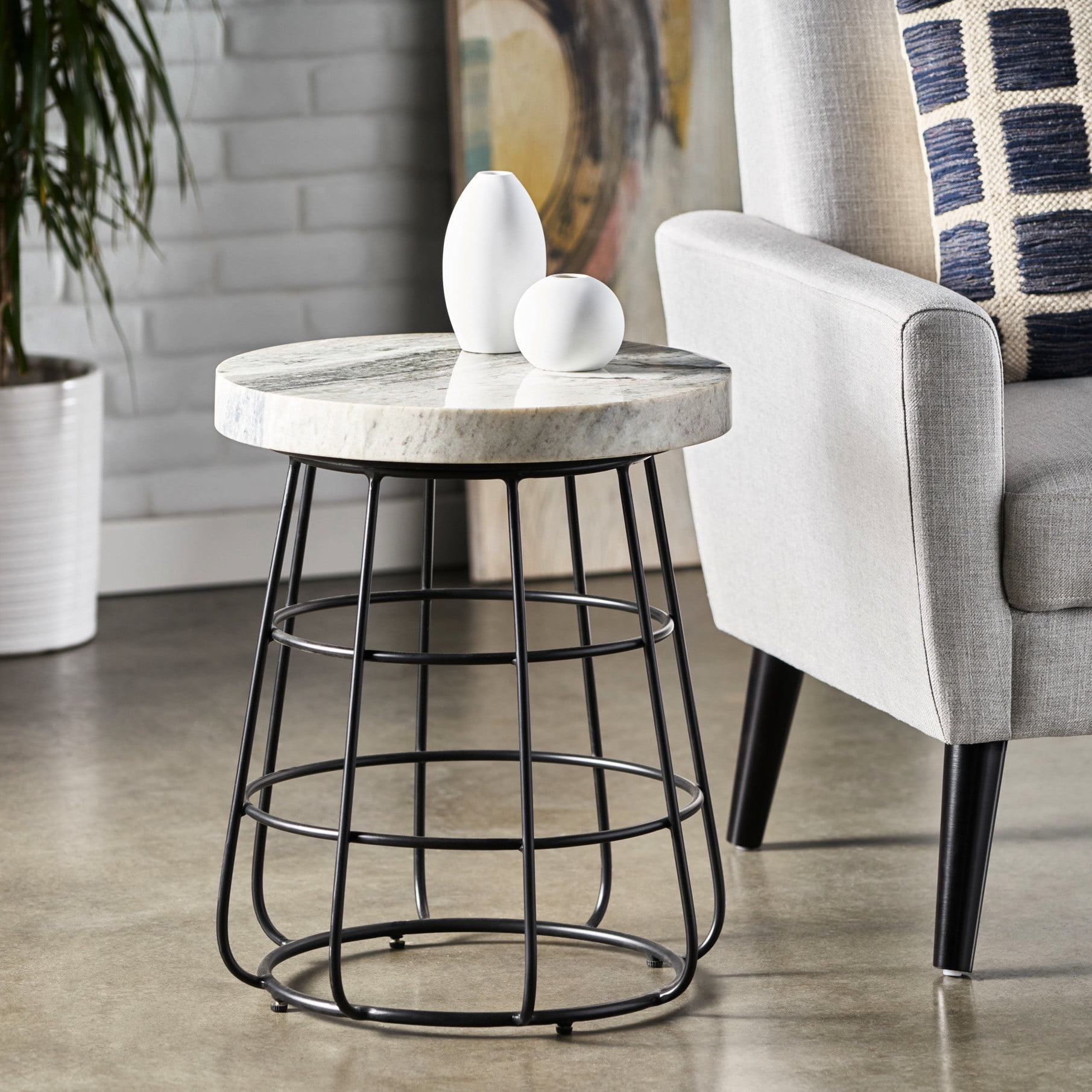 Graceful curve, marble top side table - Upgrade your interior with ...