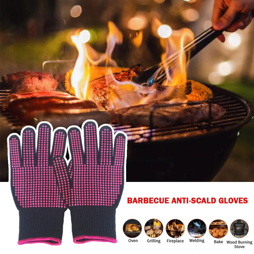 Gracefulvara 1 PAIR Extreme Heat Resistant Gloves BBQ Grilling Cooking ...