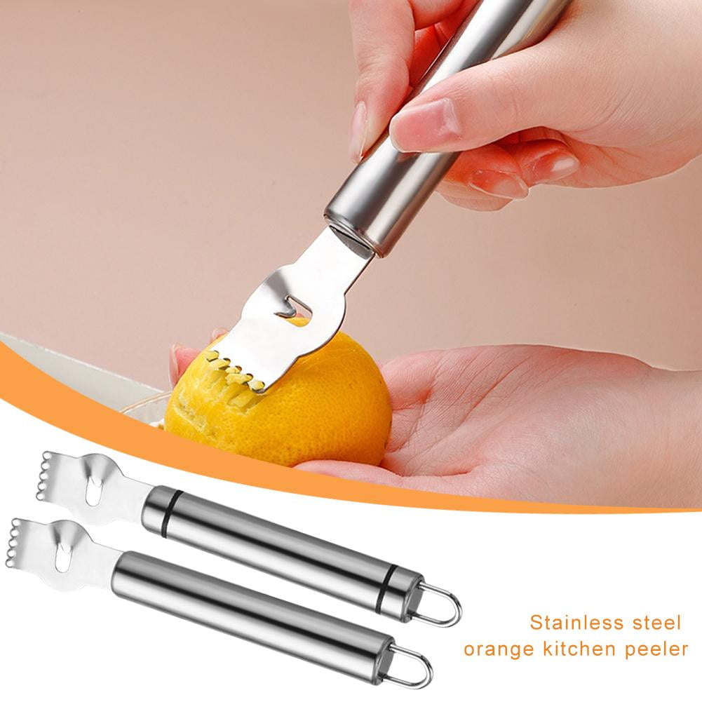 Gracefulvara 2IN1 Stainless Steel Lemon Zester Grater with Hole Citrus ...