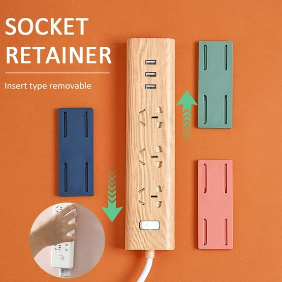Gracefulvara 4x Socket Holder Plug Fixer Wall Mounted Power Strip ...
