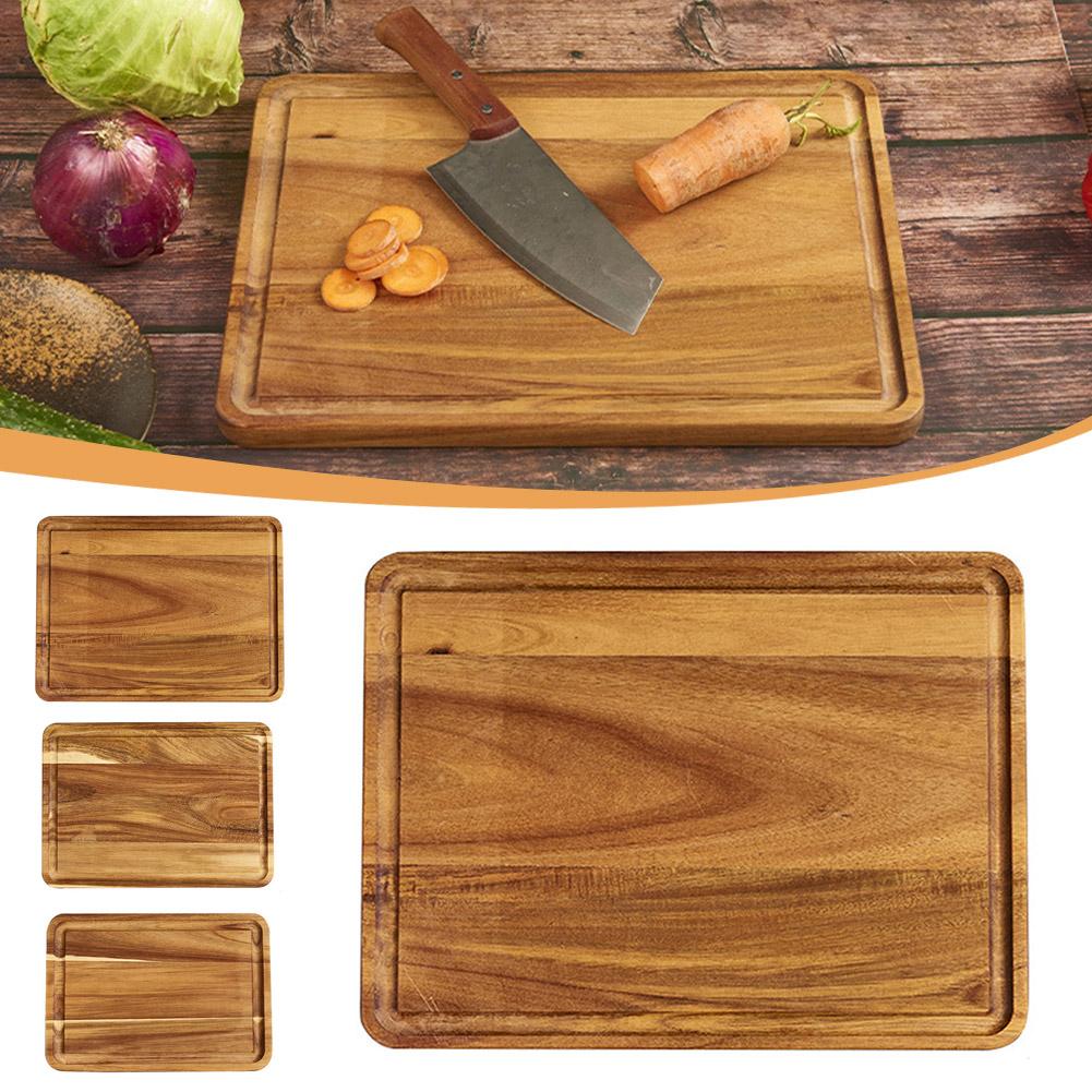 Gracefulvara Acacia Wood Cutting Board with Juice Heavy Duty Wood ...