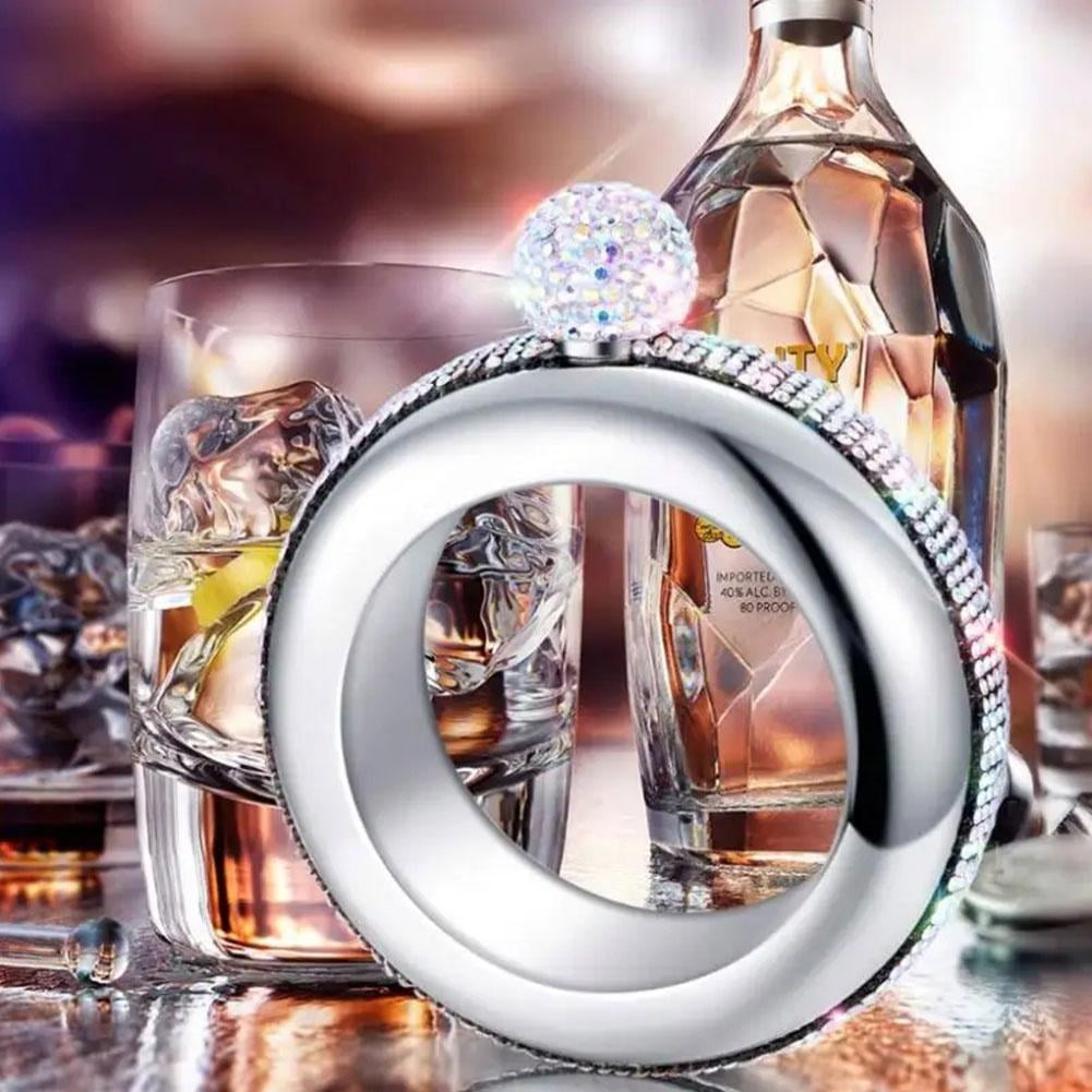 Gracefulvara Portable Whiskey Wine Bangle Bracelet Hip Flask Stainless ...