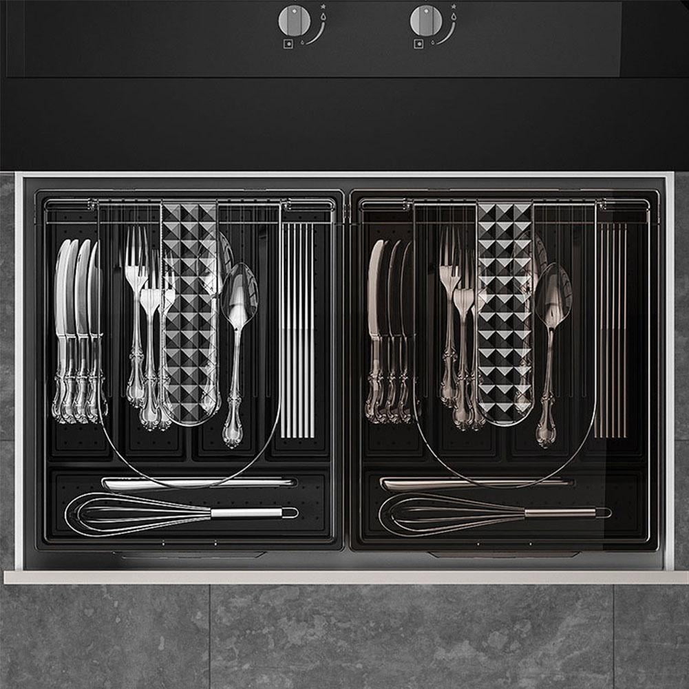 Gracefulvara Silverware Organizer with Lid Silverware Drawer Organizer ...