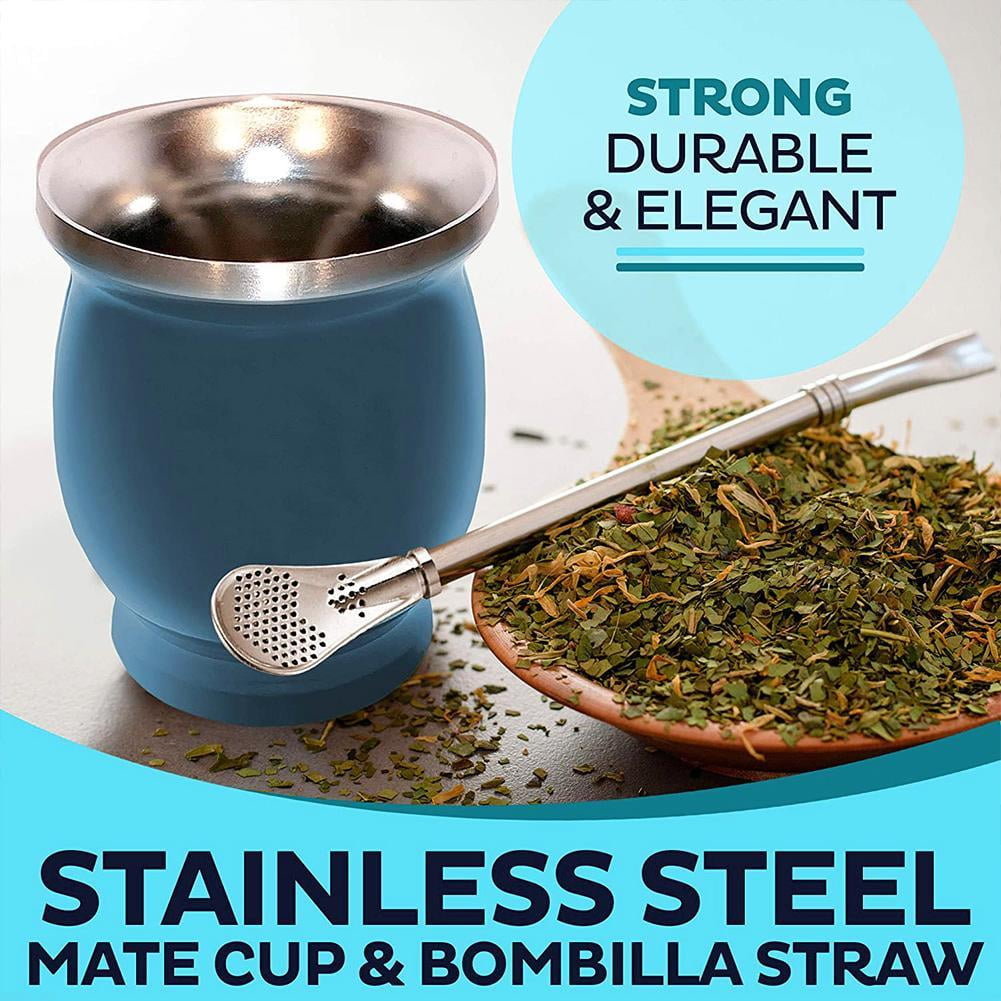Gracefulvara Steel Yerba Mate Cup Bombilla Straw Mate Tea Cup Yerba ...
