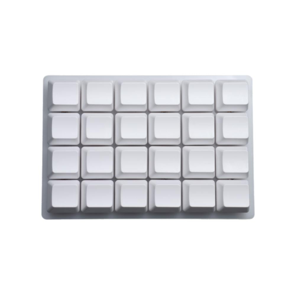 Gracefulvara White new upgraded hot-swappable rgb24-key keypad mechanical keyboard custom ...