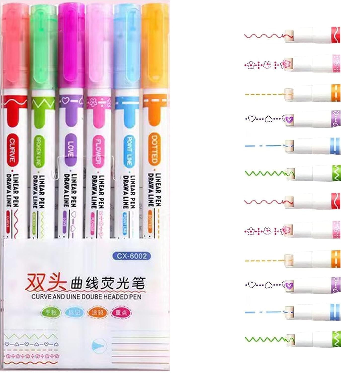 Gracegrip Magicborder Pen, Magic Border Pen, Curve Highlighter Pen Set ...