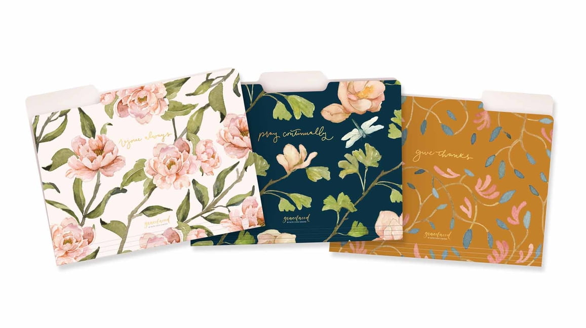 Gracelaced File Folders, 9 Count, 3 Each of 3 Designs, Rejoice, Pray ...