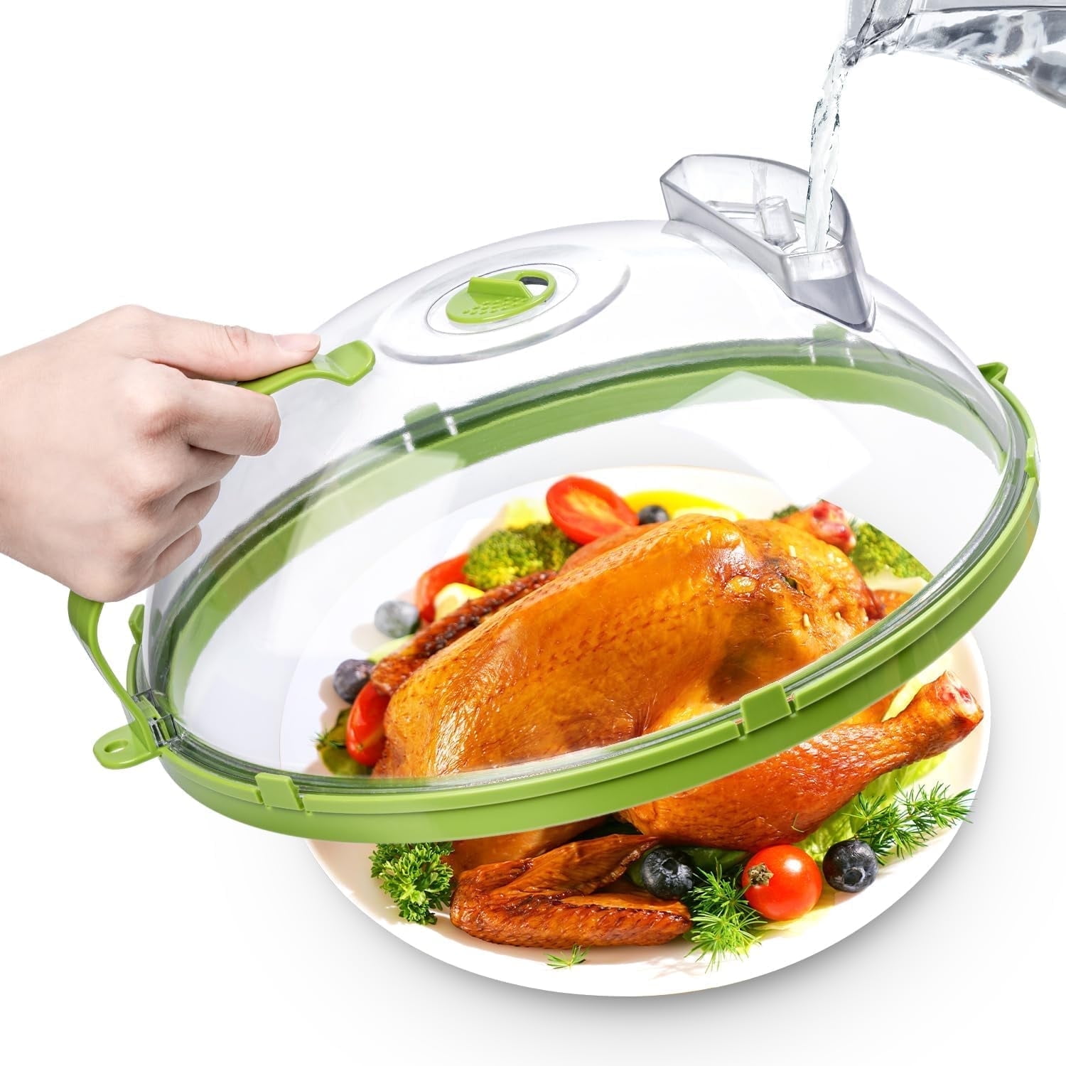 Gracenal BPA-Free Plastic Microwave Cover with Handle, 10 Inch Splash ...