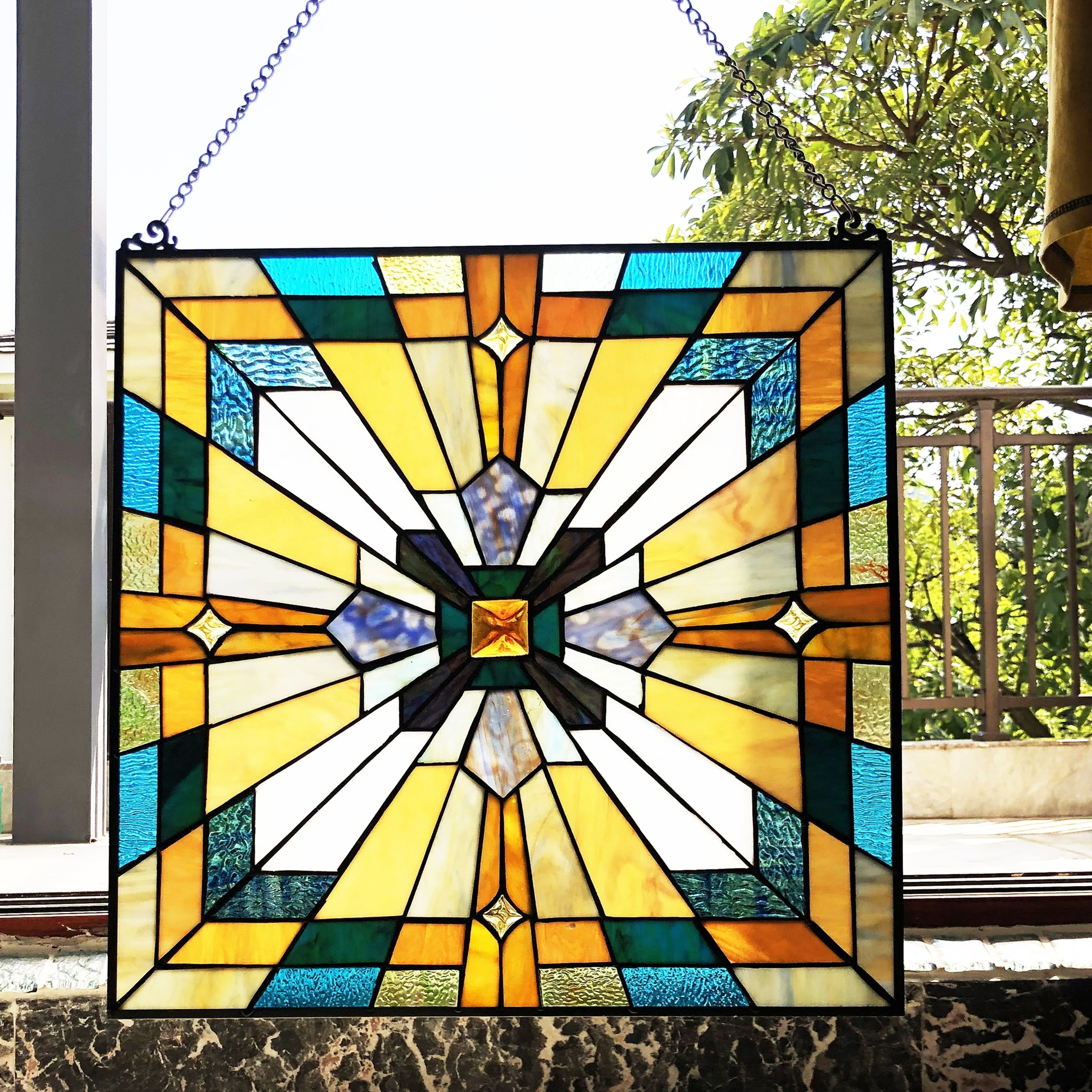 Gracewood Hollow Cao Mission-style Glass Window Panel/Suncatcher ...