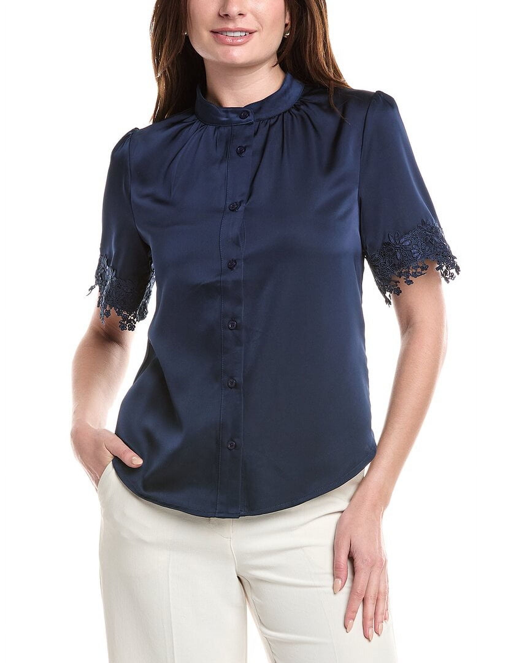 Gracia womens Satin Blouse, l, Blue - Walmart.com