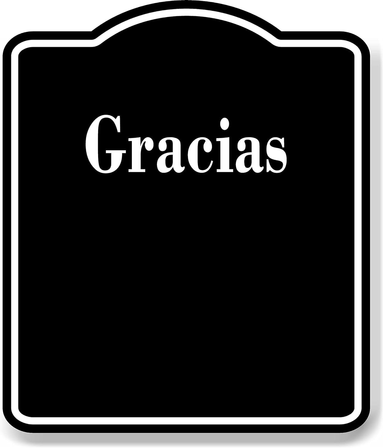 Gracias Spanish firmar BLACK Aluminum Composite Sign, 8.5"x10 ...
