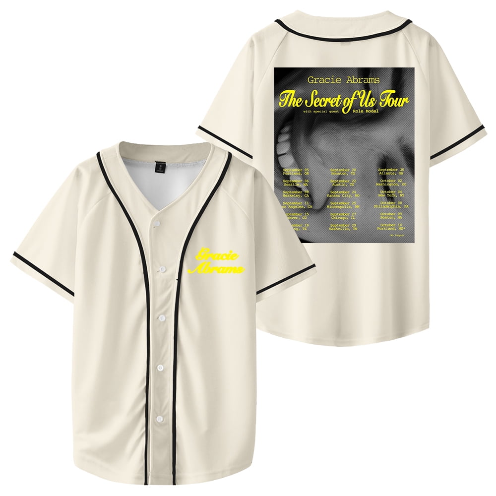 Gracie Abrams The Secret Of Us Tour 2024 Merch Baseball Jersey Shirt V ...