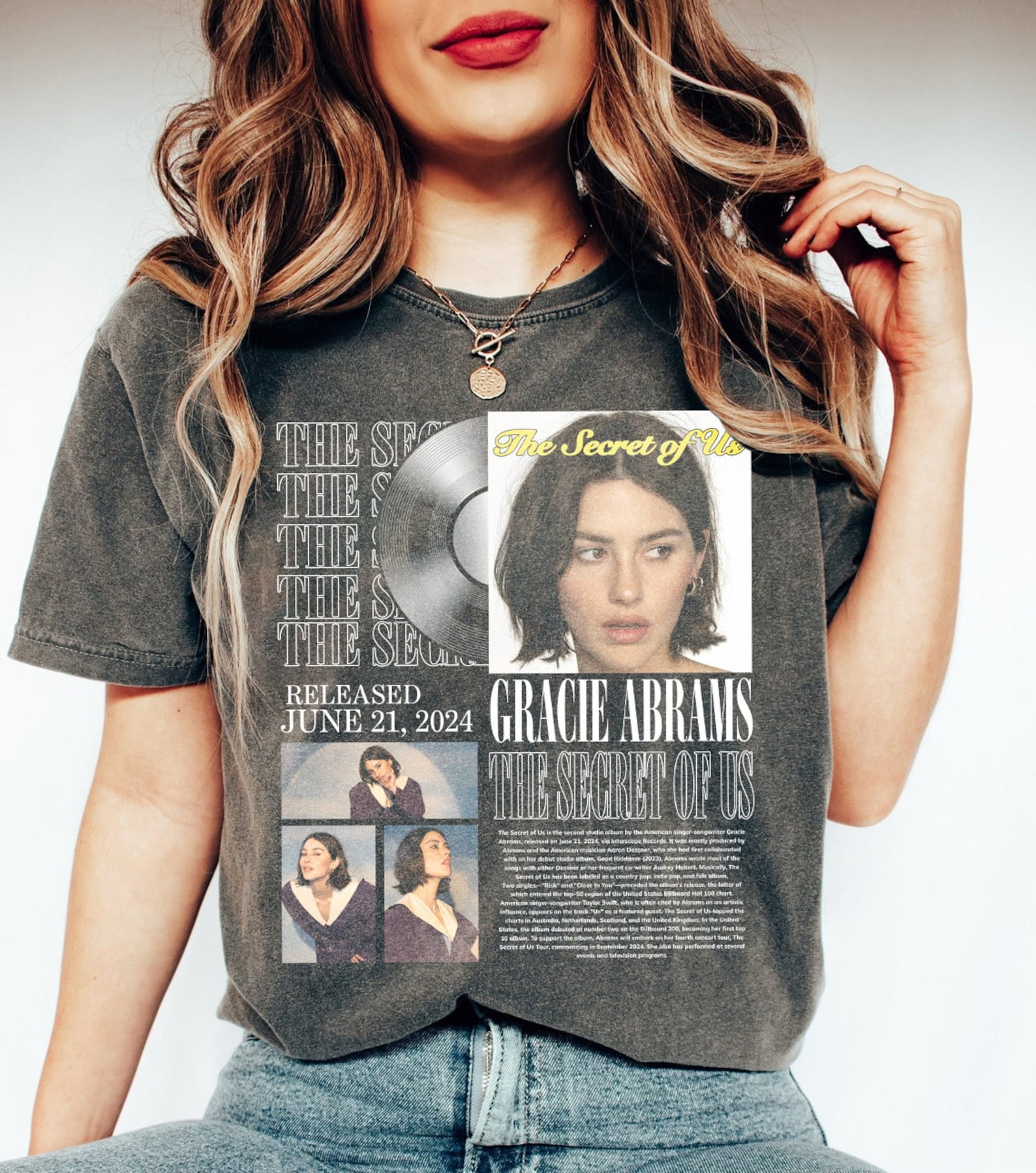 Gracie Abrams The Secret Of Us Tour 2025 Unisex Graphic Tee Shirt ...