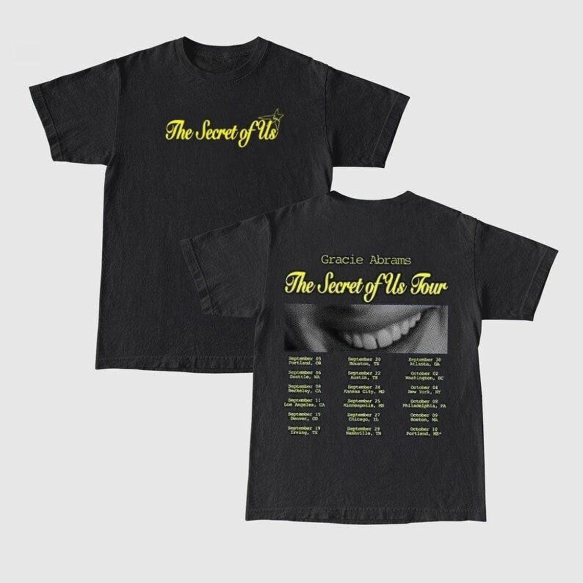 Gracie Abrams 'The Secret of Us' 2side T-shirt , inspired by Gracie ...