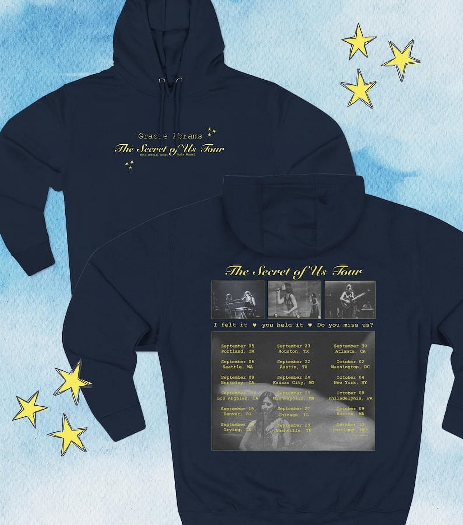 Gracie Abrams The Secret of Us Tour Fleece Hoodie, Gracie TSOU Merch ...