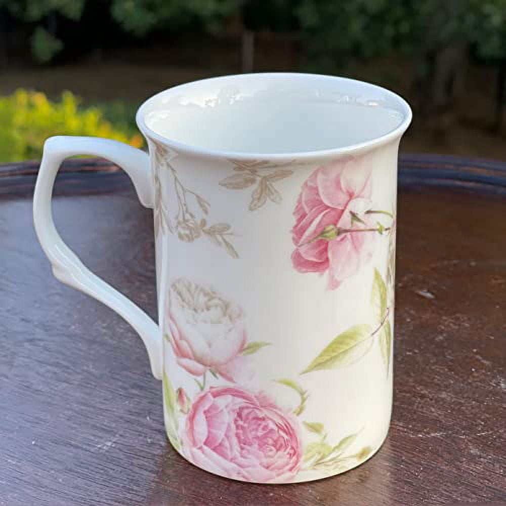 Gracie Bone China Beau Rose Bone China Mug 9-Ounce, Set of 4 - Walmart.com