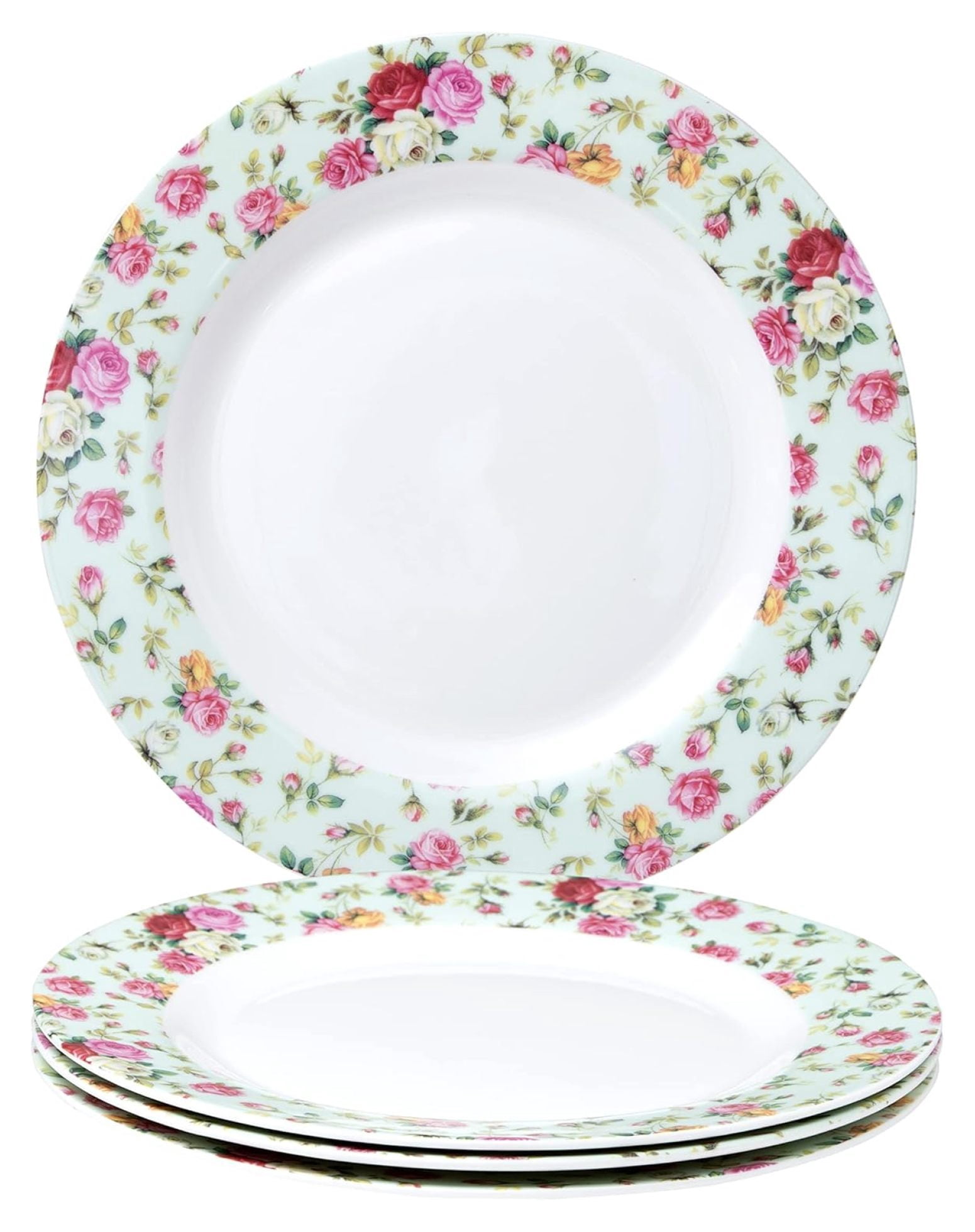 Gracie China Rose Chintz Plates, Set of 4 (Blue, 8-Inch) - Walmart.com