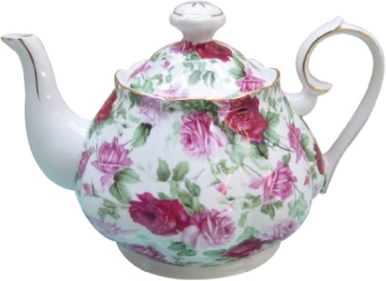 Gracie China Rose Chintz Porcelain 4-1/2-Cup Teapot Pink Summer Rose ...