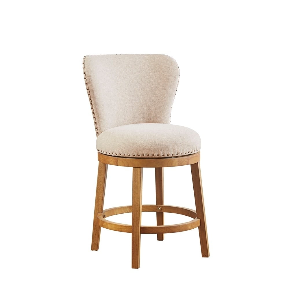 Gracie Mills Albertine Tan Swivel Counter Stool 25" H - GRACE-15236 ...
