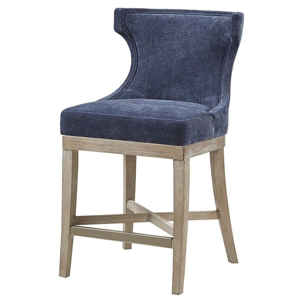 Gracie Mills Allie Swivel Wingback Counter Stool with Metal Kickplate ...