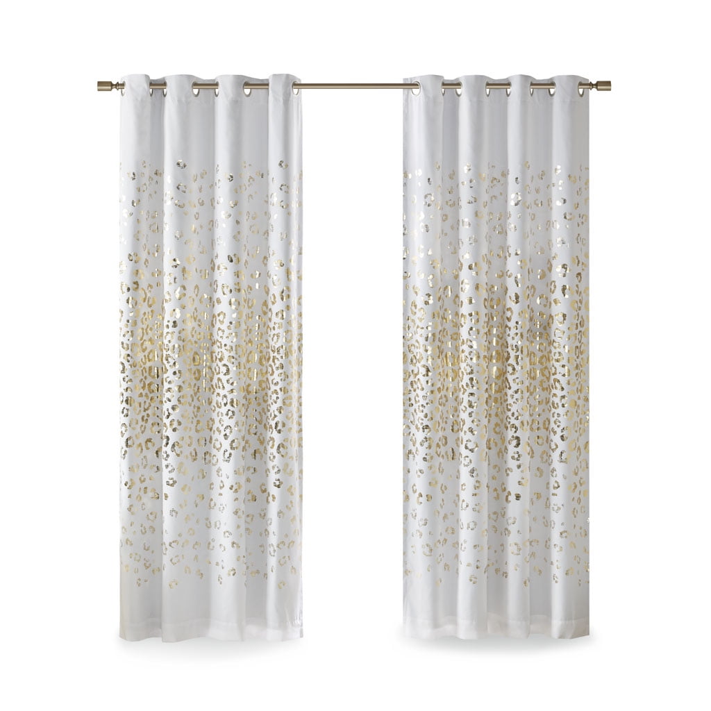 Gracie Mills Amos Total Blackout Grommet Curtain with Gold Metallic ...