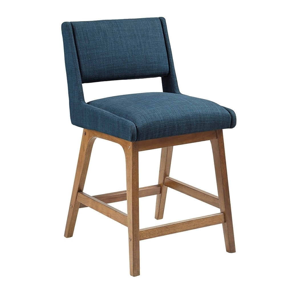 Gracie Mills Carlene Chic Upholstered Dining Counter Stool - Pecan ...
