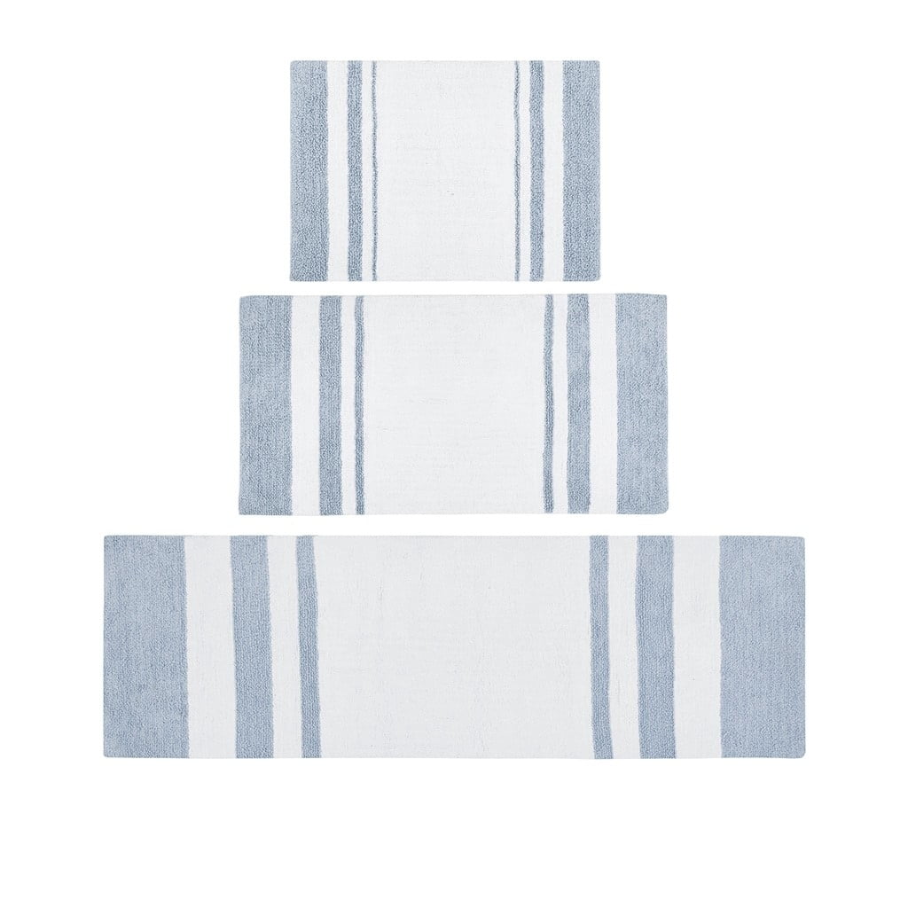 Gracie Mills Cecelia Cotton Reversible Bath Rug Casual Stripes GRACE ...