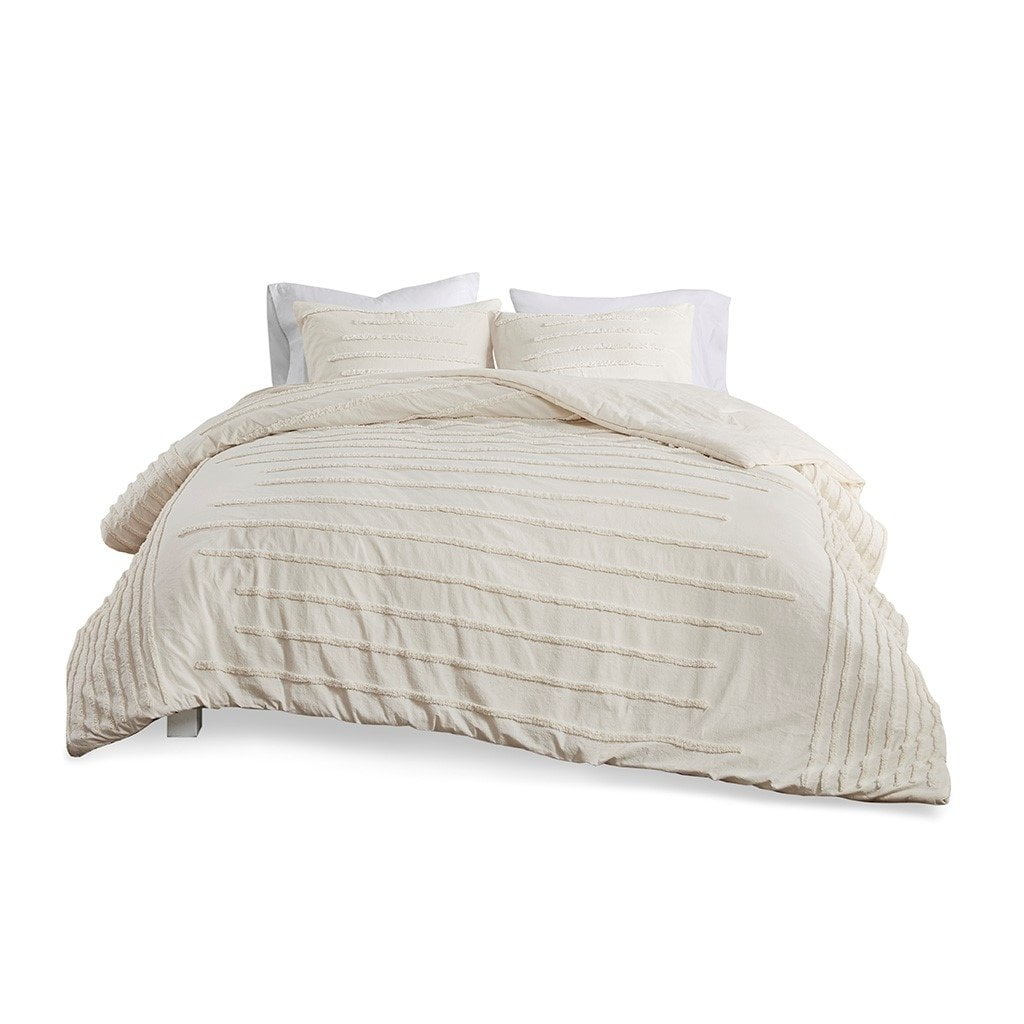Gracie Mills Chenille Stripe Comforter Set 3 Piece Cotton GRACE-13359 ...