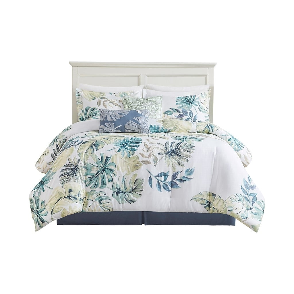 Gracie Mills Cordell Tropical Paradise Cotton 6-Piece Comforter Set ...