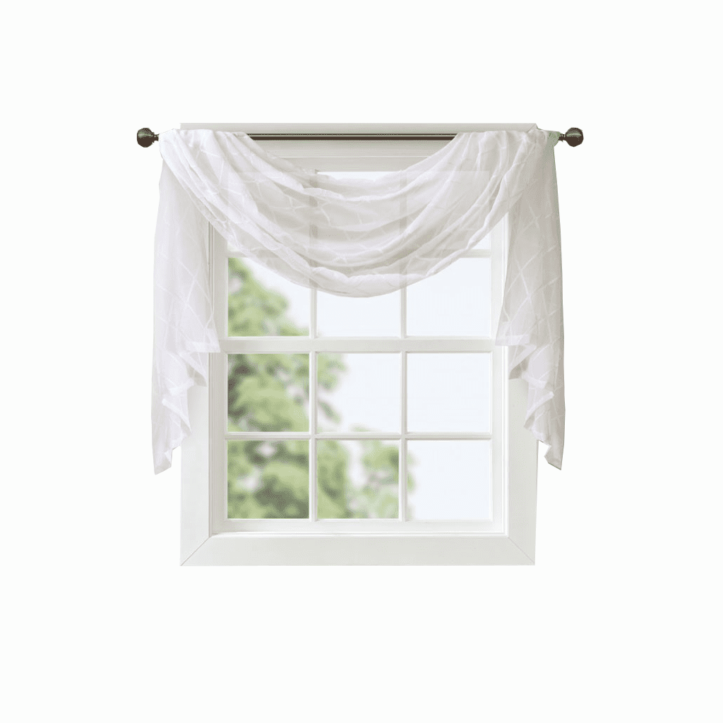 Gracie Mills Cyprian Diamond Embroidered Lightweight Sheer Window Scarf ...