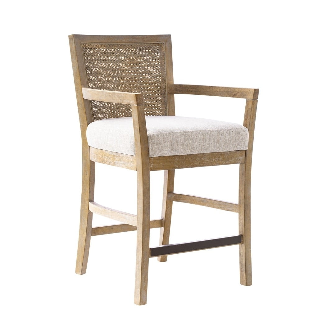 Gracie Mills Damian Solid wood frame Cane Back Counter Bar Stool ...
