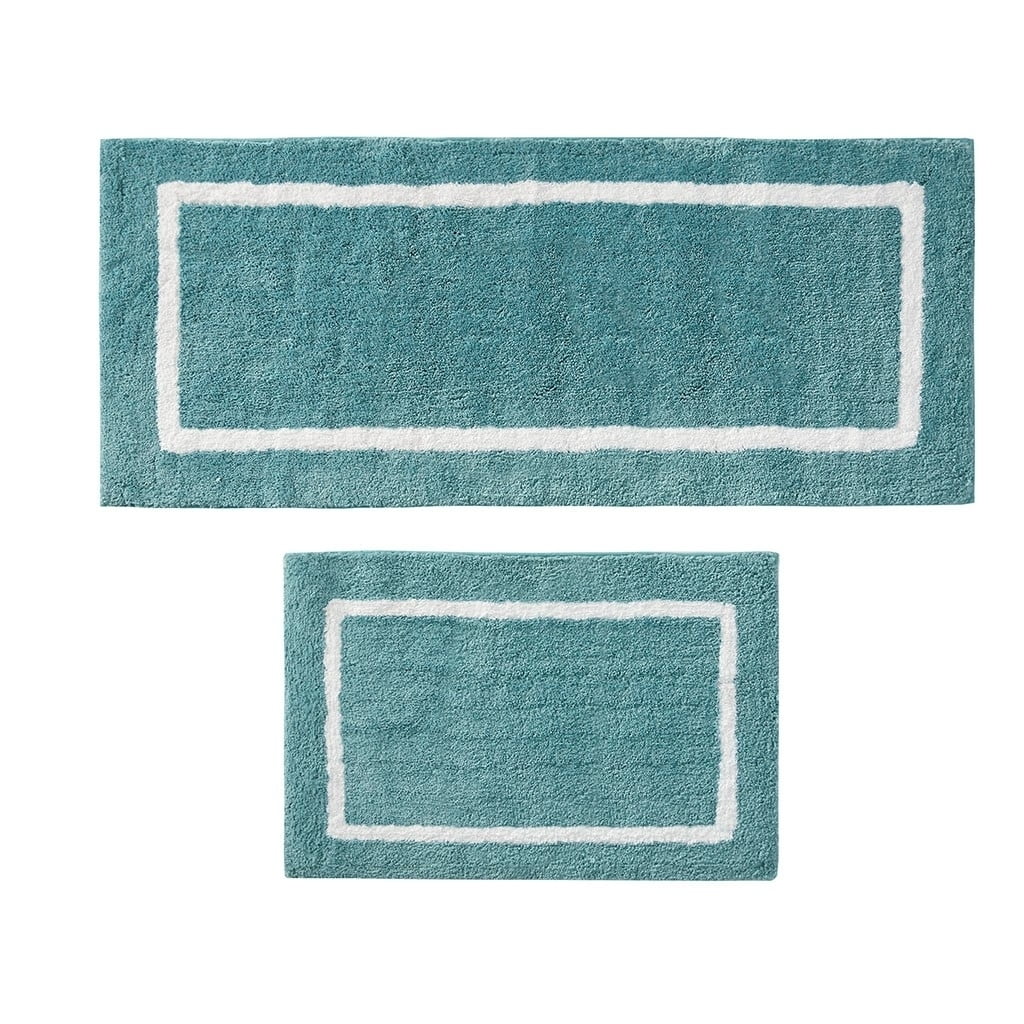 Gracie Mills Deanne Geometric Reversible Tufted Microfiber Bath Rug ...