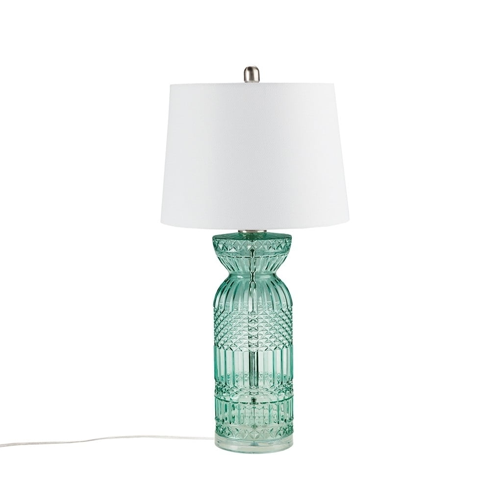Gracie Mills Dina Luminous Texture Glass and Acrylic Base Table Lamp ...