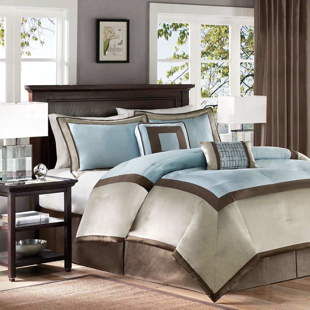 Gracie Mills Elsie Transitional Colorblock 7-Piece Comforter Set ...
