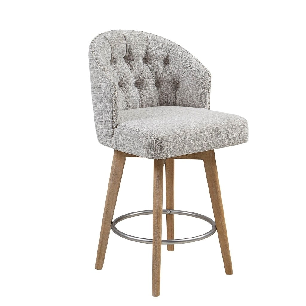 Gracie Mills Esta 360 Swivel Elegance Upholstered Counter Stool - 26 ...
