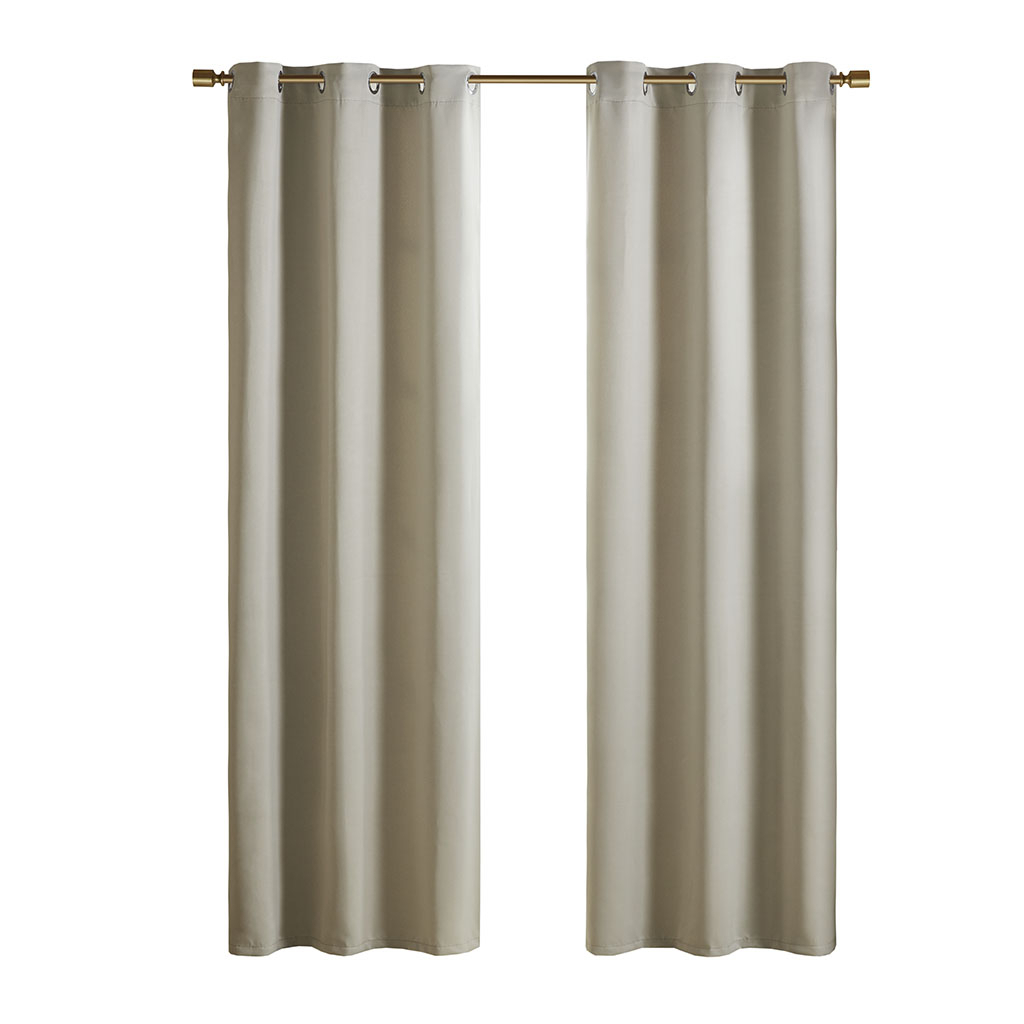 Gracie Mills Euphemia Solid Blackout Triple Weave Grommet Top Curtain ...