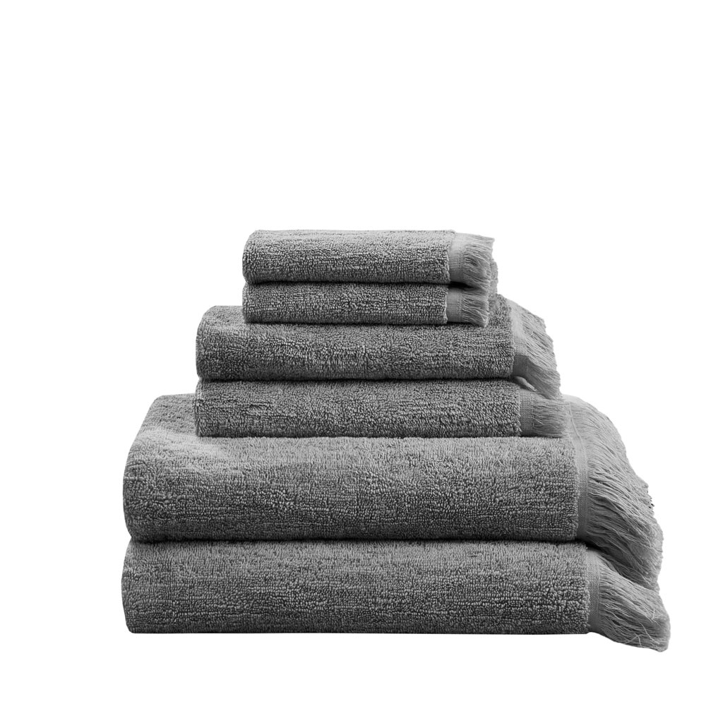 Gracie Mills Janell 6 Piece Terry Cotton Dobby Slub Towel Set - GRACE ...